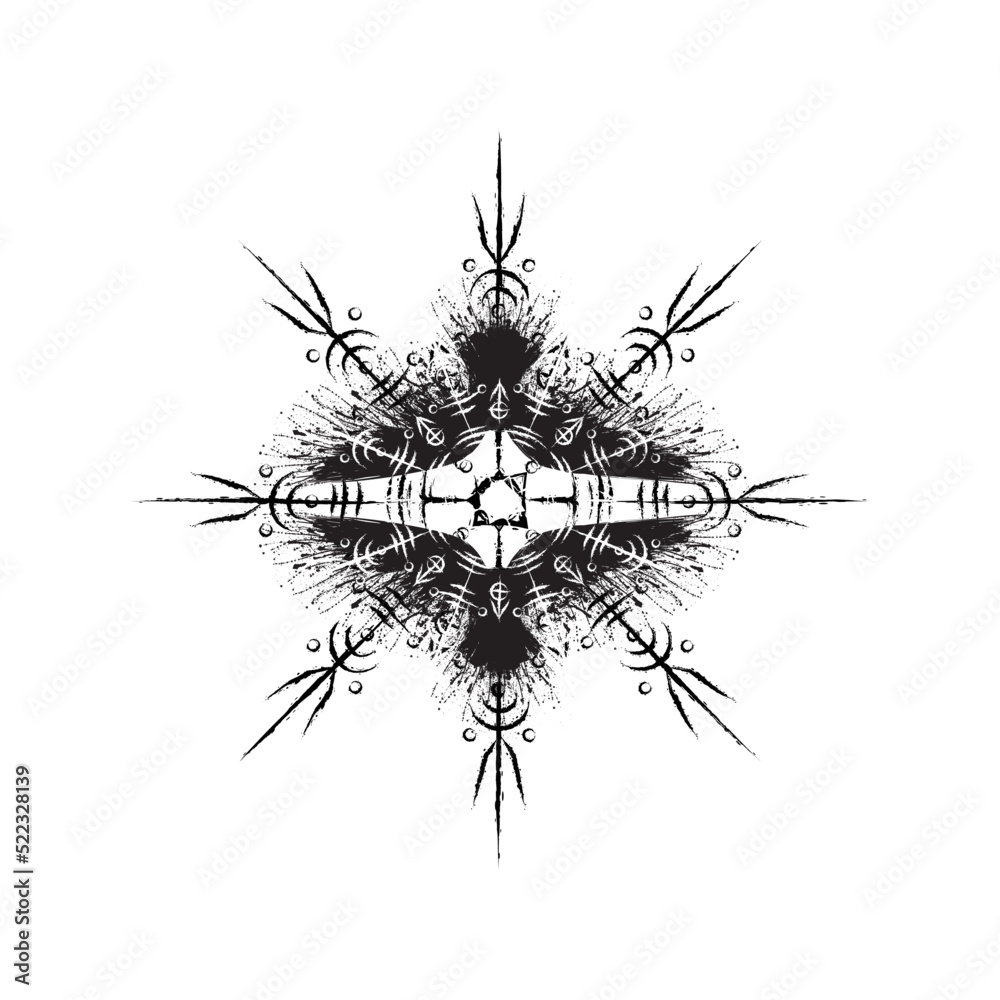 Grunge raven rune circle symbol Stock Vector | Adobe Stock
