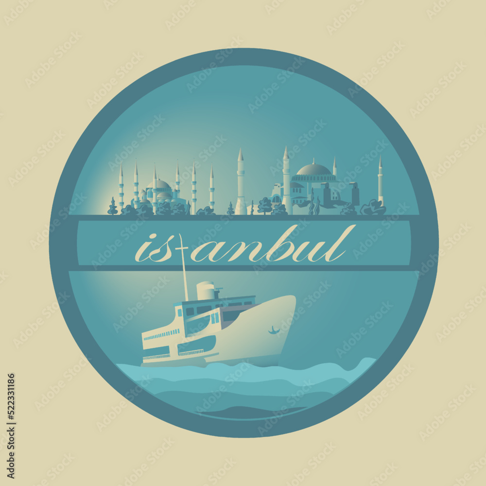 istanbul logo. Constantinople vector logo. The logo features Hagia ...