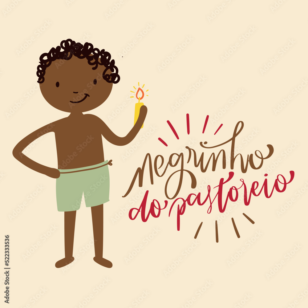 Vetor de Negrinho do Pastoreio. The Little Black Boy of the Pasture ...