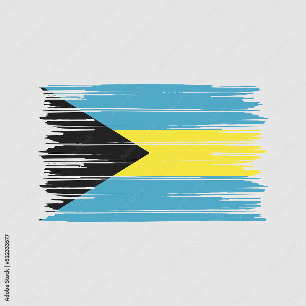 Bahamas Flag Brush Strokes. National Flag Stock Vector | Adobe Stock
