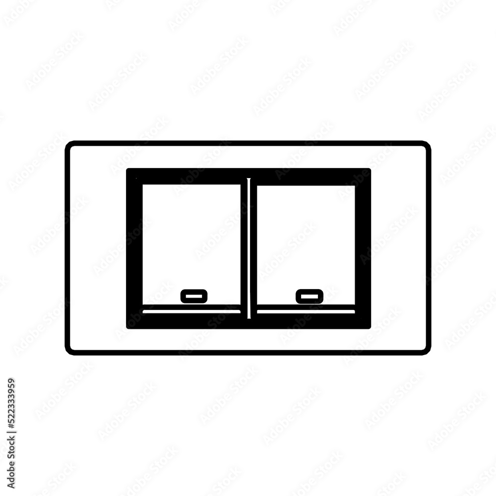 Light switch vector illustration electricity off power icon outline ...