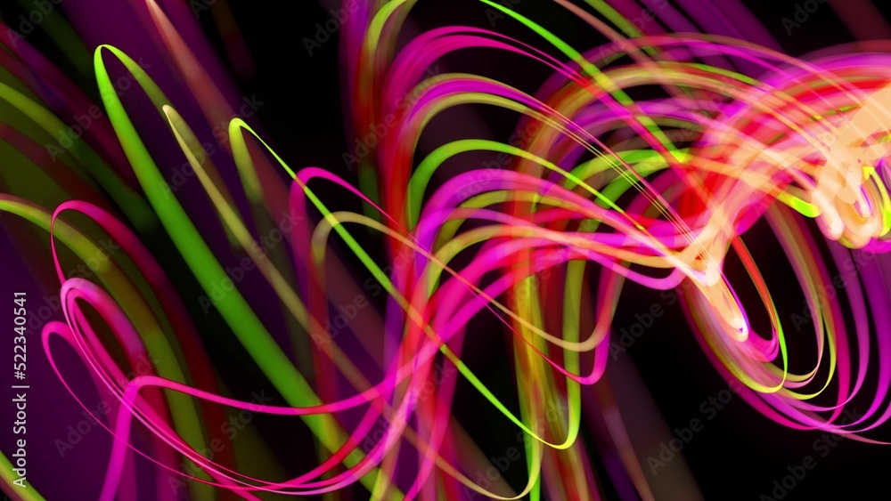 3d render. Light flow bg. Abstract background with light trails, stream ...