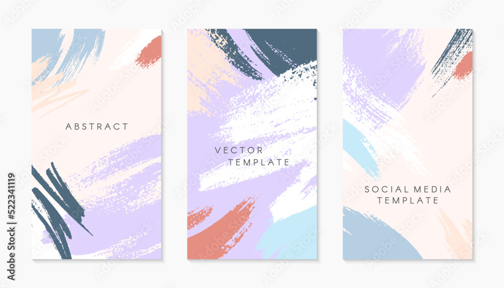 Set of editable insta story templates with copy space for text.Ig smm ...