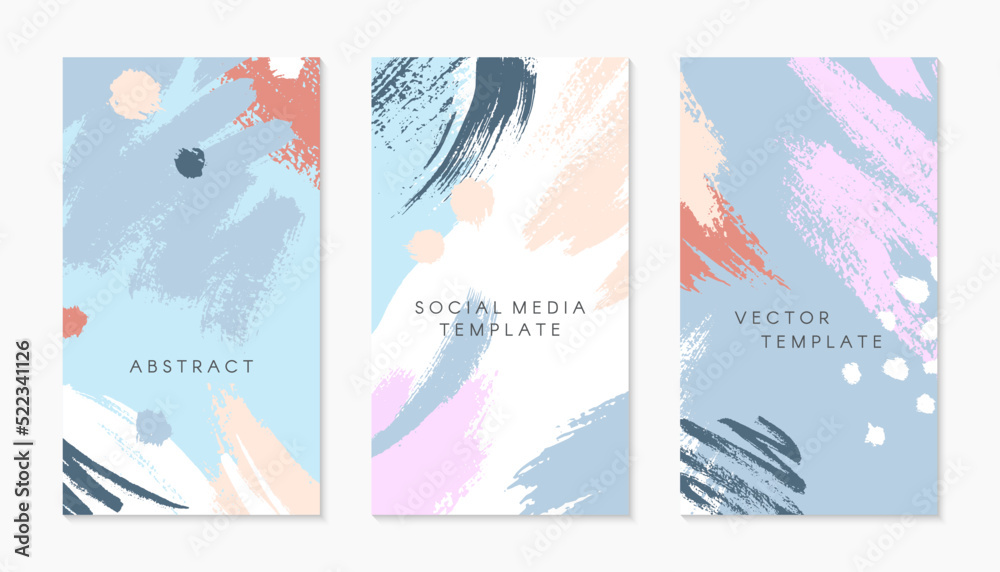 Set of editable insta story templates with copy space for text.Ig smm ...