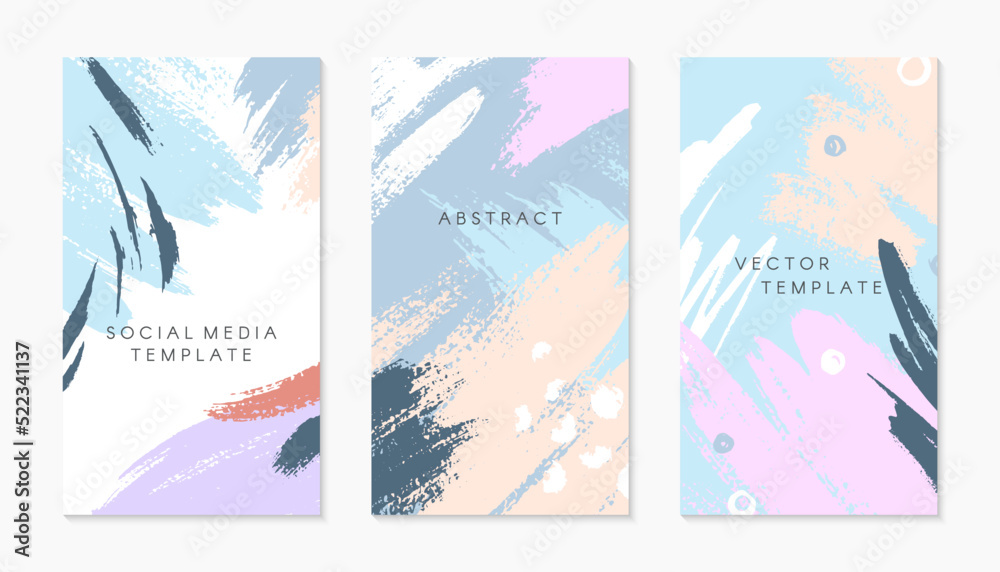 Set of editable insta story templates with copy space for text.Ig smm ...