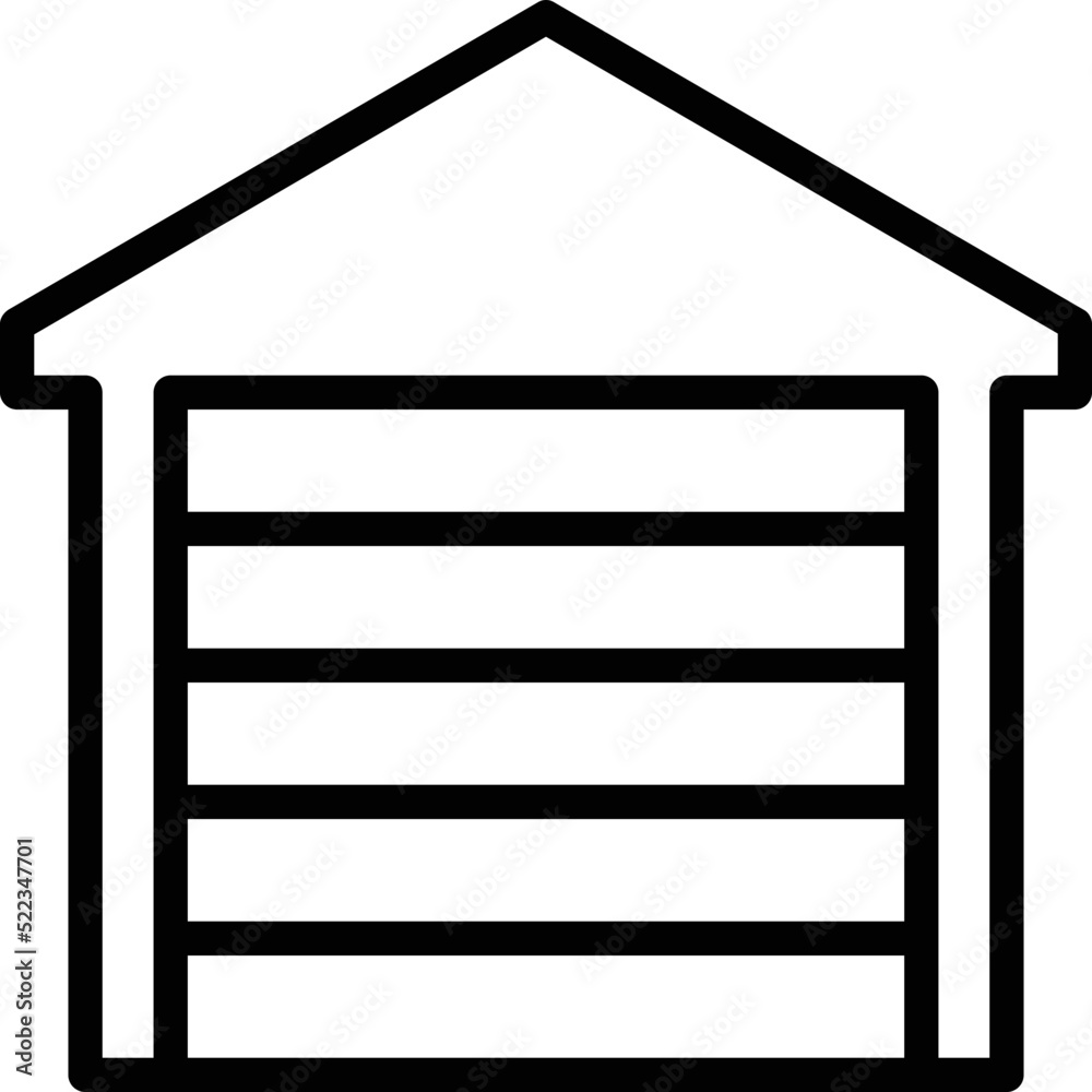 Car garage or vehicle carport line art vector icon for apps and ...