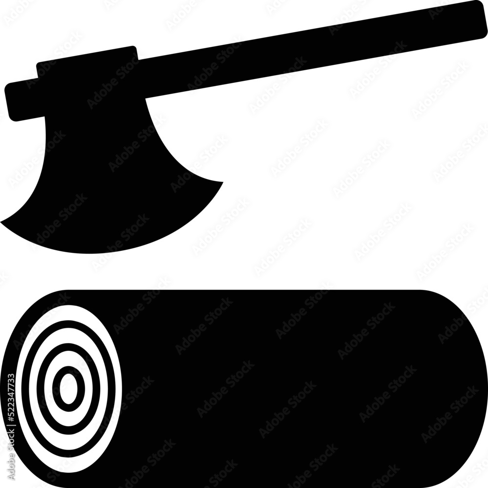 Wood logging or lumber harvesting flat vector icon for apps and games ...