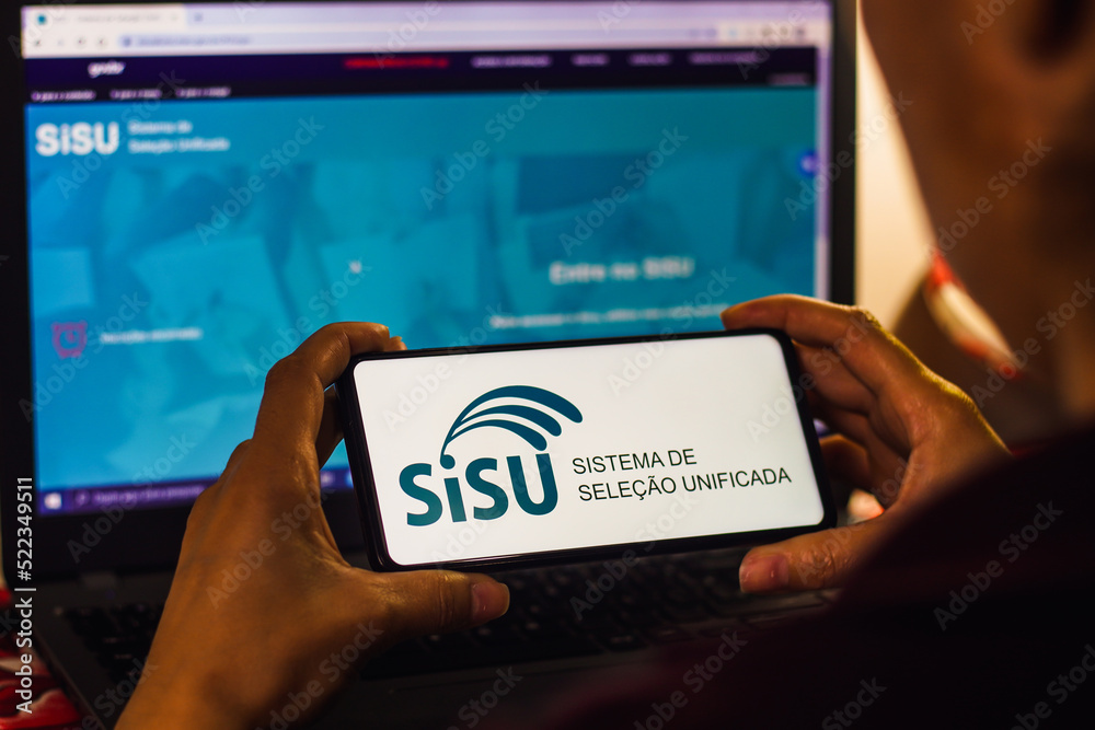 August 9, 2022, Brazil. In this photo illustration, the Sistema de ...