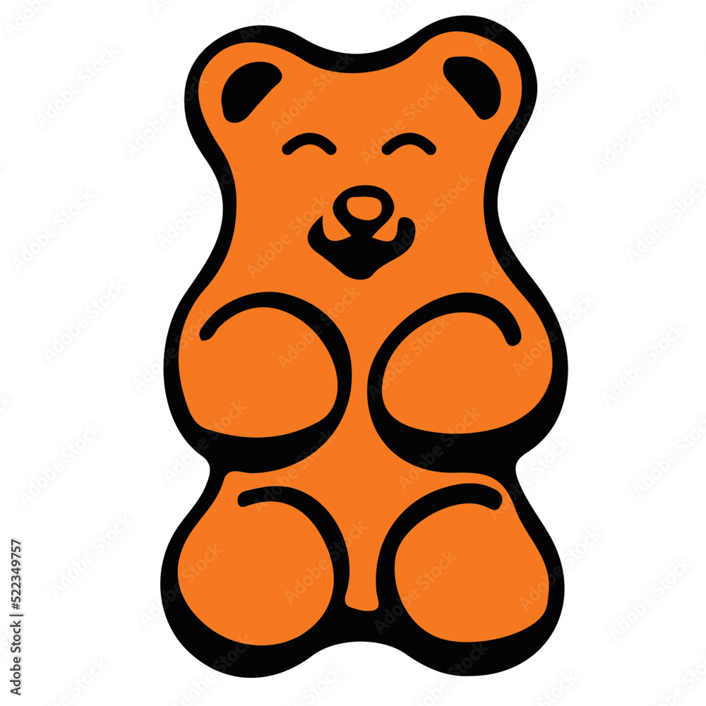 gummy bear orange vector cartoon character symbol gummybear Stock ...