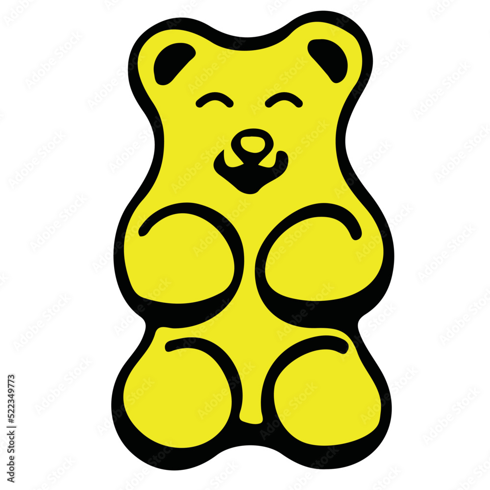 gummy bear yellow vector cartoon character symbol gummybear Stock ...
