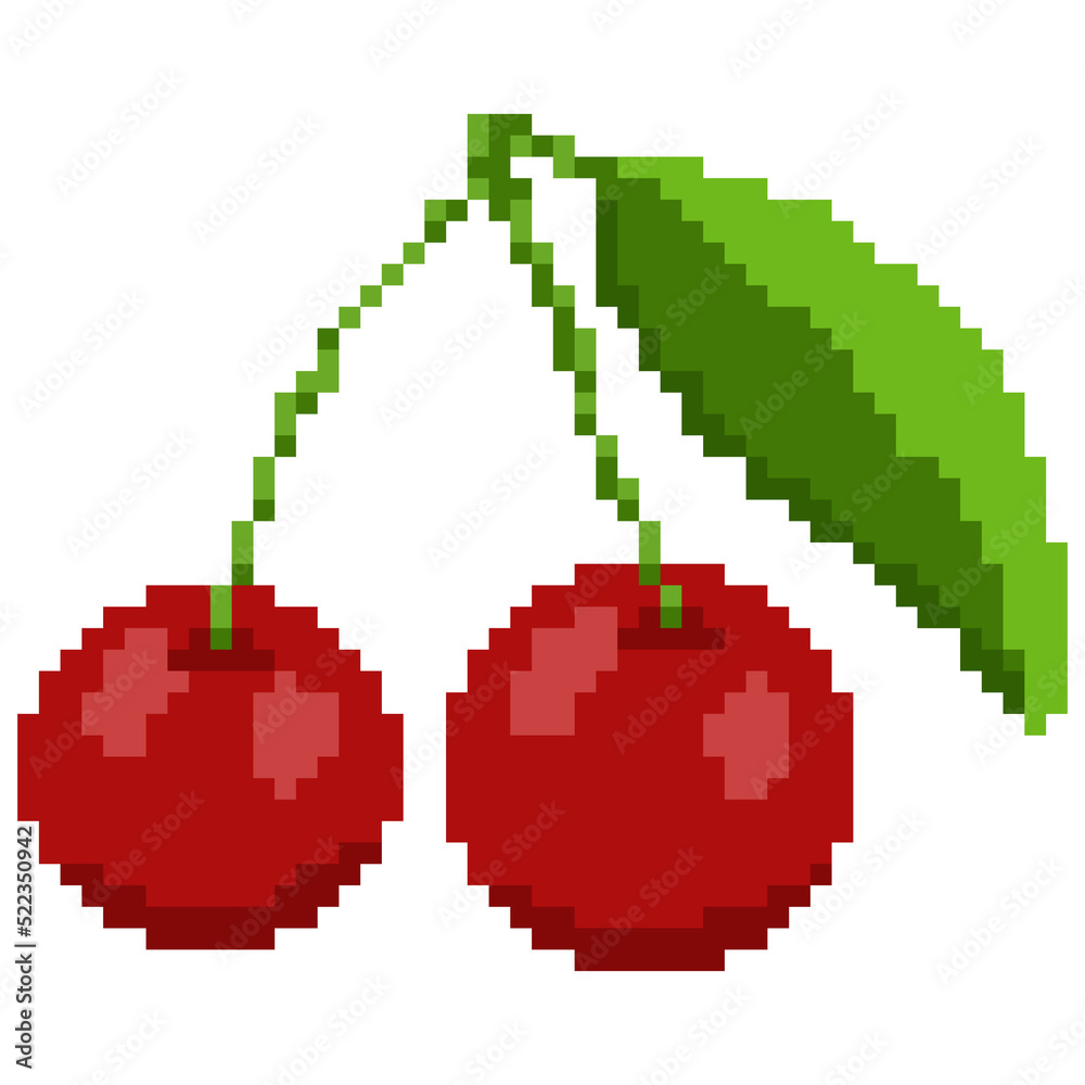 Cherry Pixel Art Stock Illustration | Adobe Stock