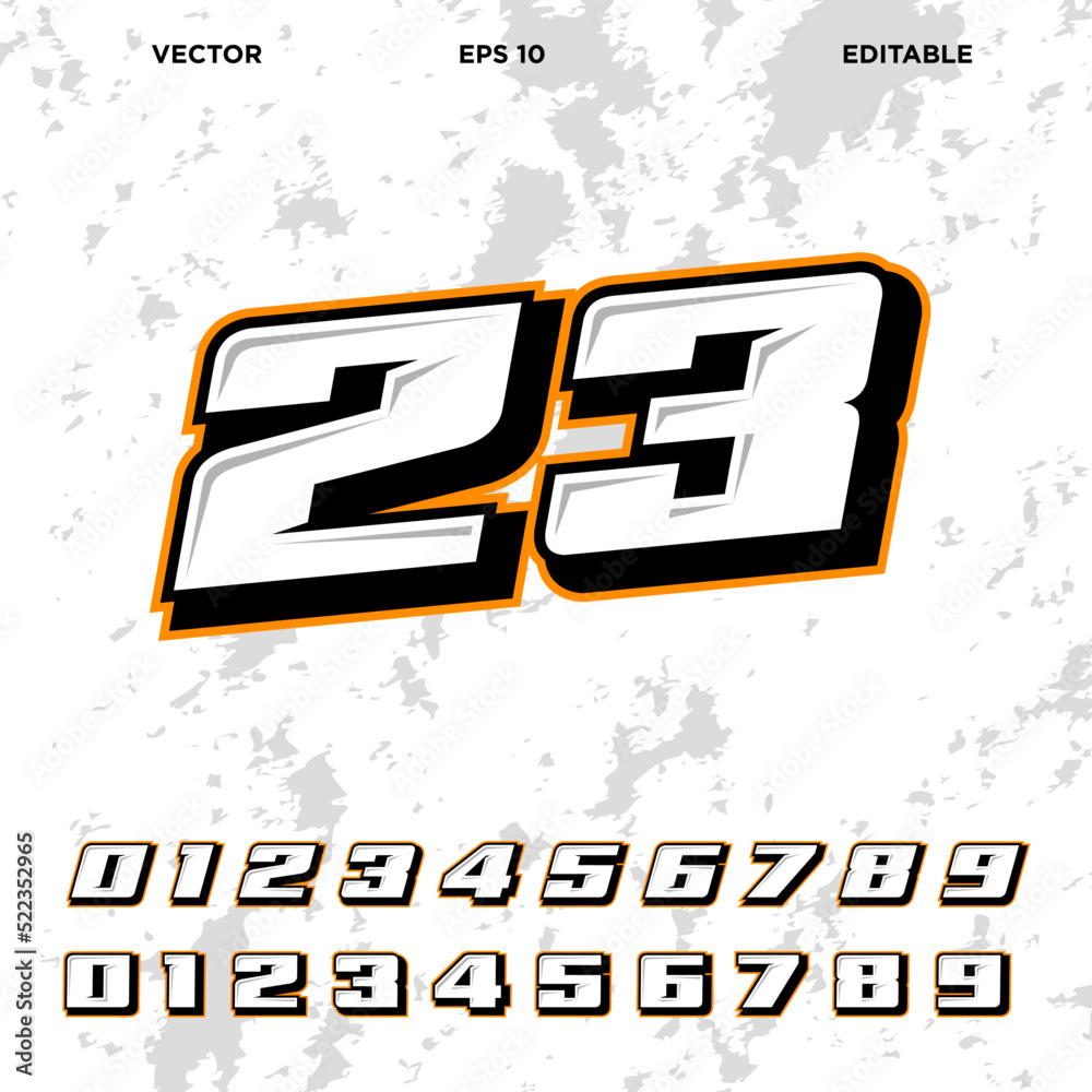Racing number sticker Stock Vector | Adobe Stock