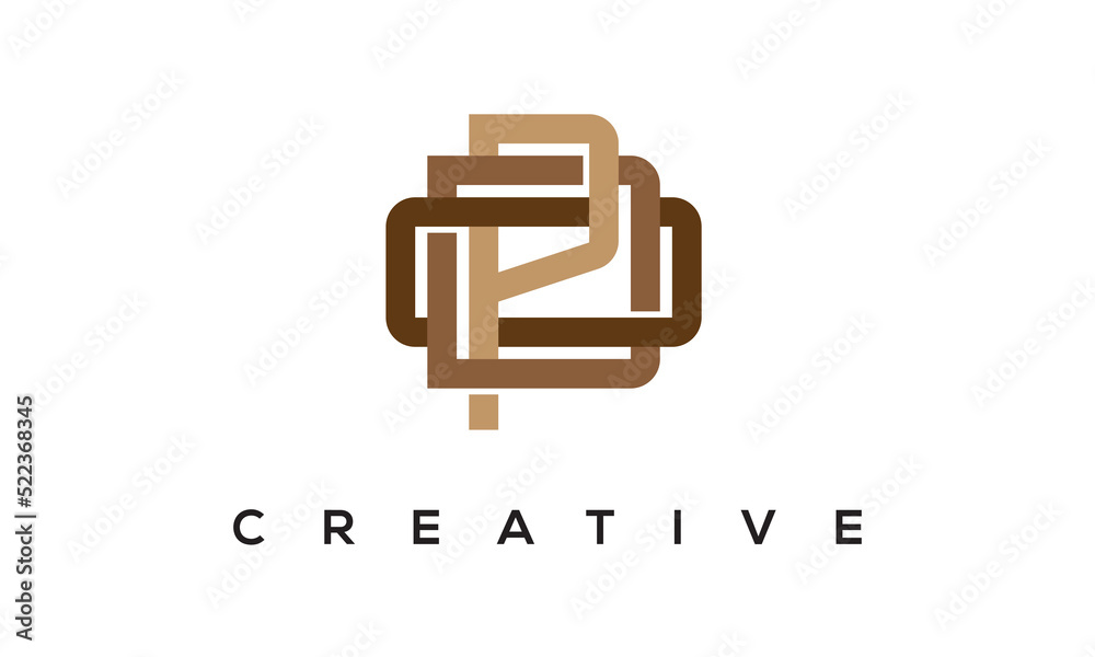 initial PDO, ODP letters monogram, three letters creative modern ...