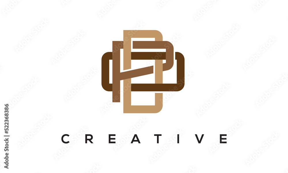 initial PPO, OPP letters monogram, three letters creative modern ...