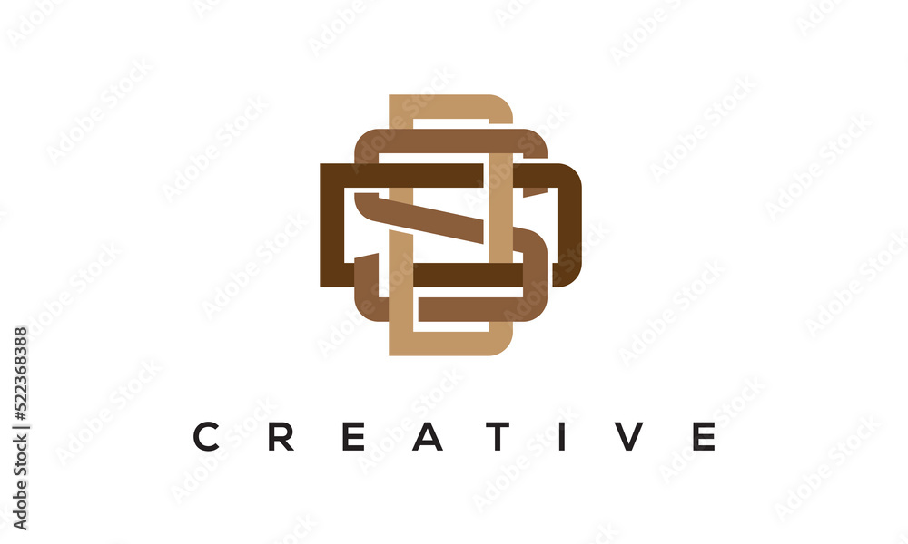 initial DSD, DSD letters monogram, three letters creative modern ...