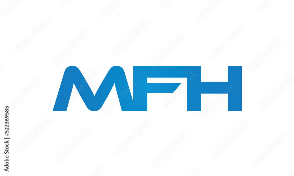 initial MFH creative modern lettermark logo design, linked typography ...