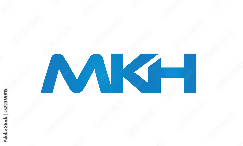 initial MKH creative modern lettermark logo design, linked typography ...
