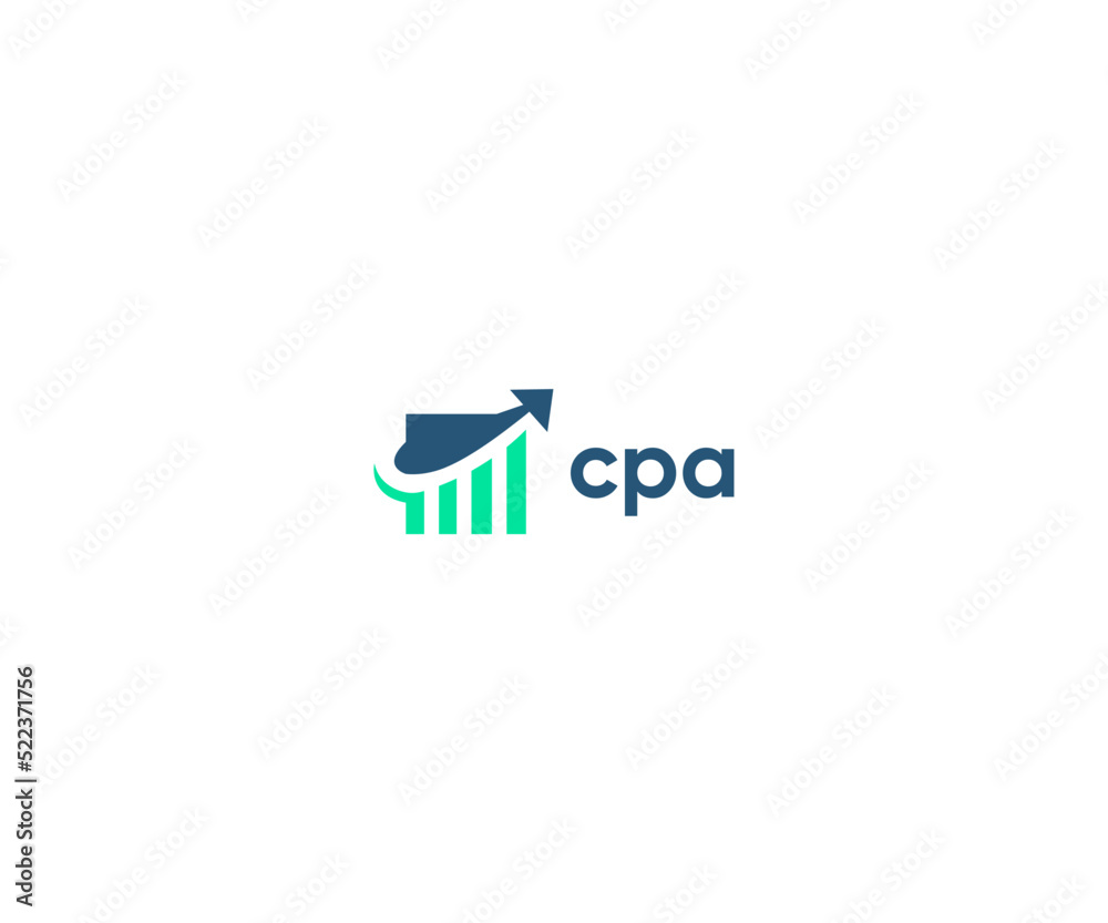 Marketing and CPA Logo Design Vector | Growth Stock Vector | Adobe Stock