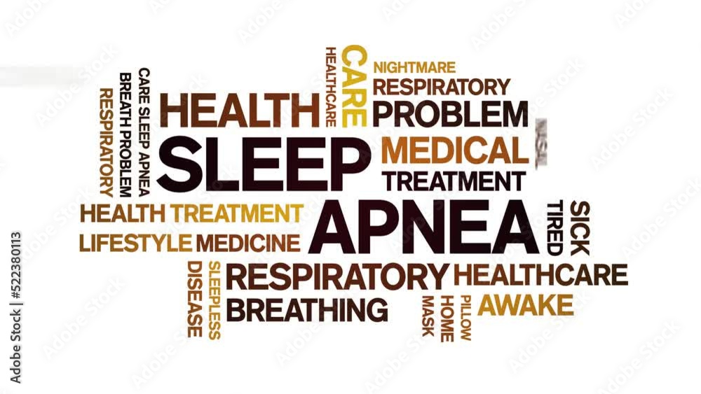 Sleep Apnea animated tag word cloud;text design animation kinetic ...