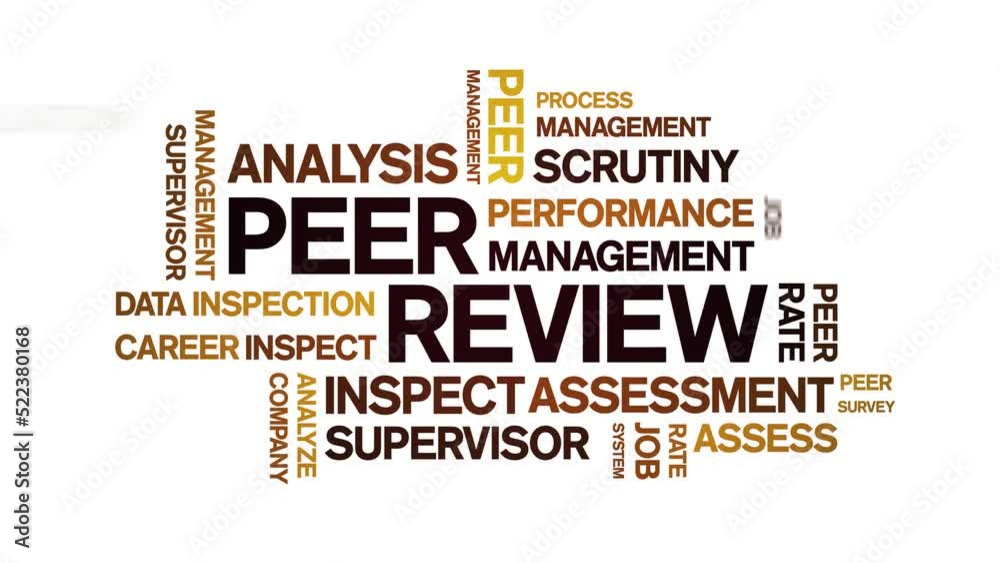 Peer Review animated tag word cloud;text design animation kinetic ...