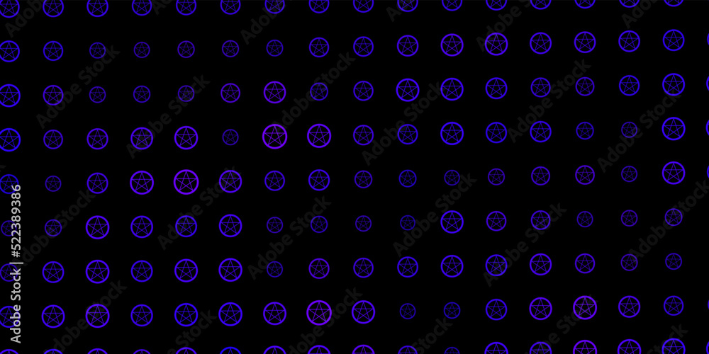 Dark Purple, Pink vector background with occult symbols. Stock Vector ...