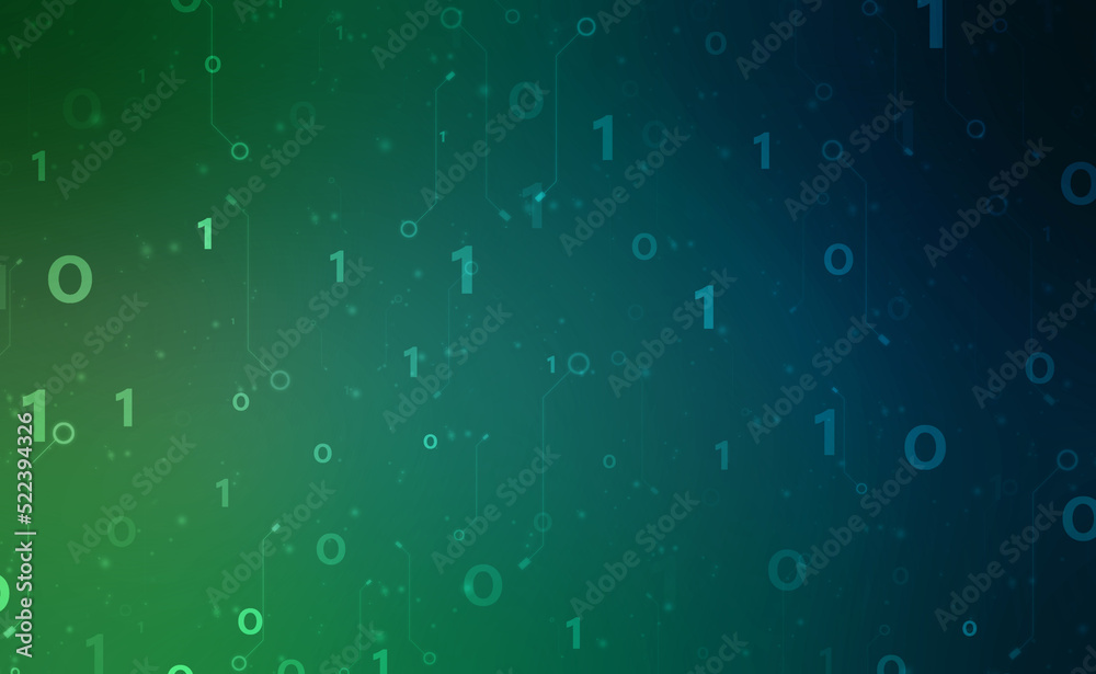 Binary Code Background Digital Abstract Technology Background Flowing Number One And Zero Text
