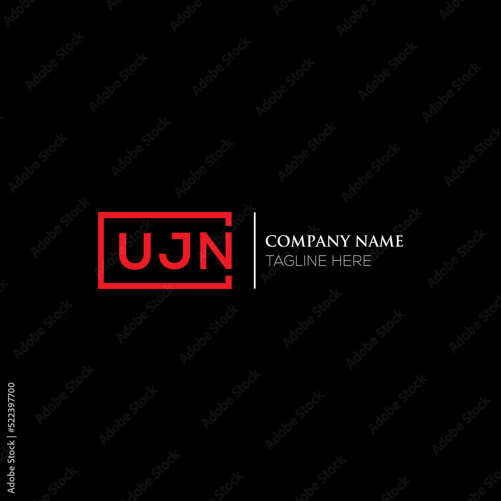UJN logo monogram isolated on circle element design template, UJN ...