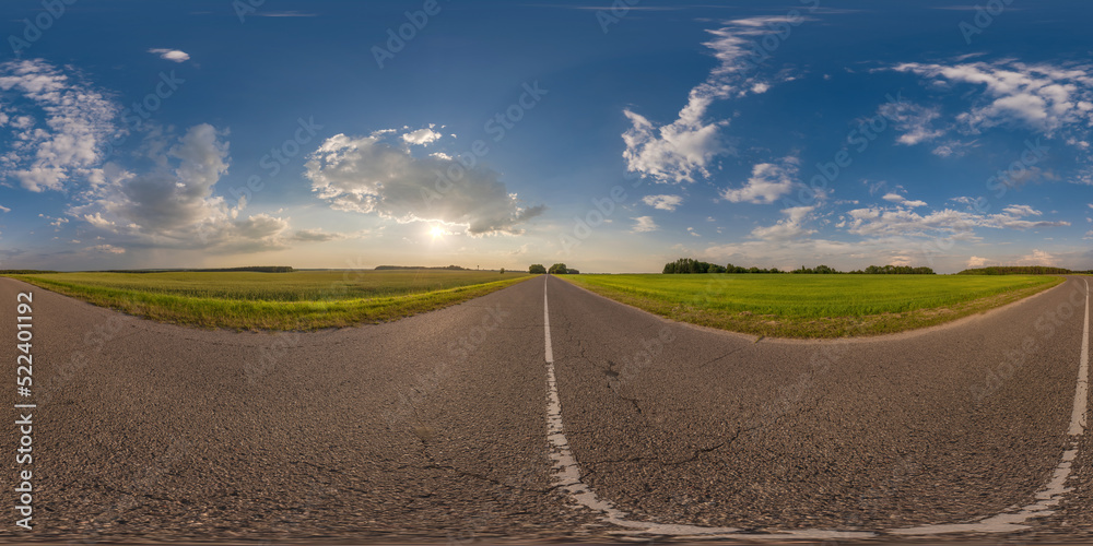 full seamless spherical hdri 360 panorama view on old no traffic ...