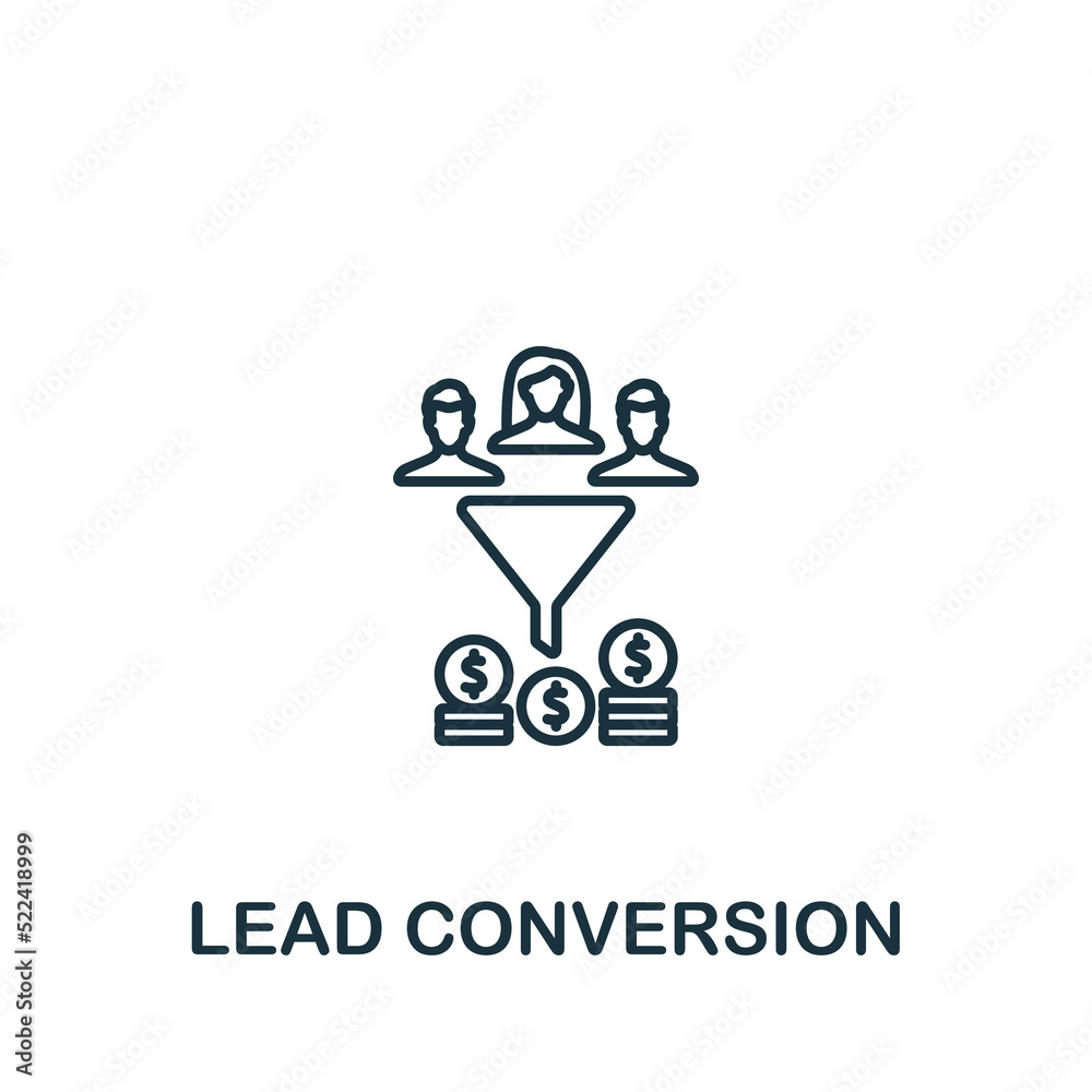Lead Conversion icon. Monochrome simple Digital Marketing icon for ...
