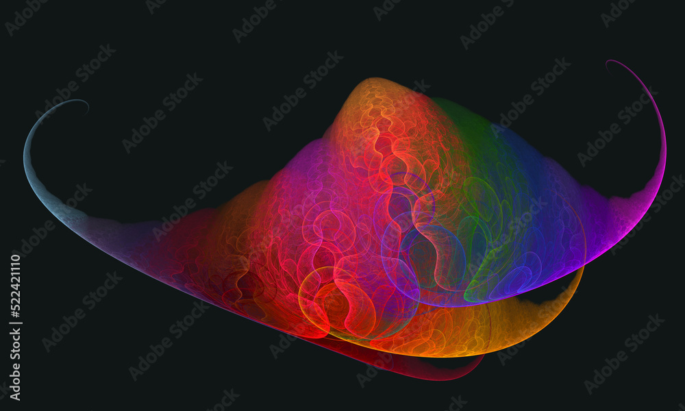 Ilustrace „Colorful digital 3d artwork illustrating red blue violet ...