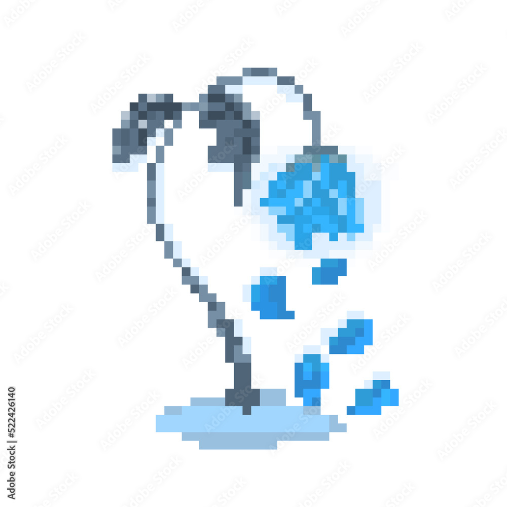 Pixel art dying blue rose. Stock Illustration | Adobe Stock