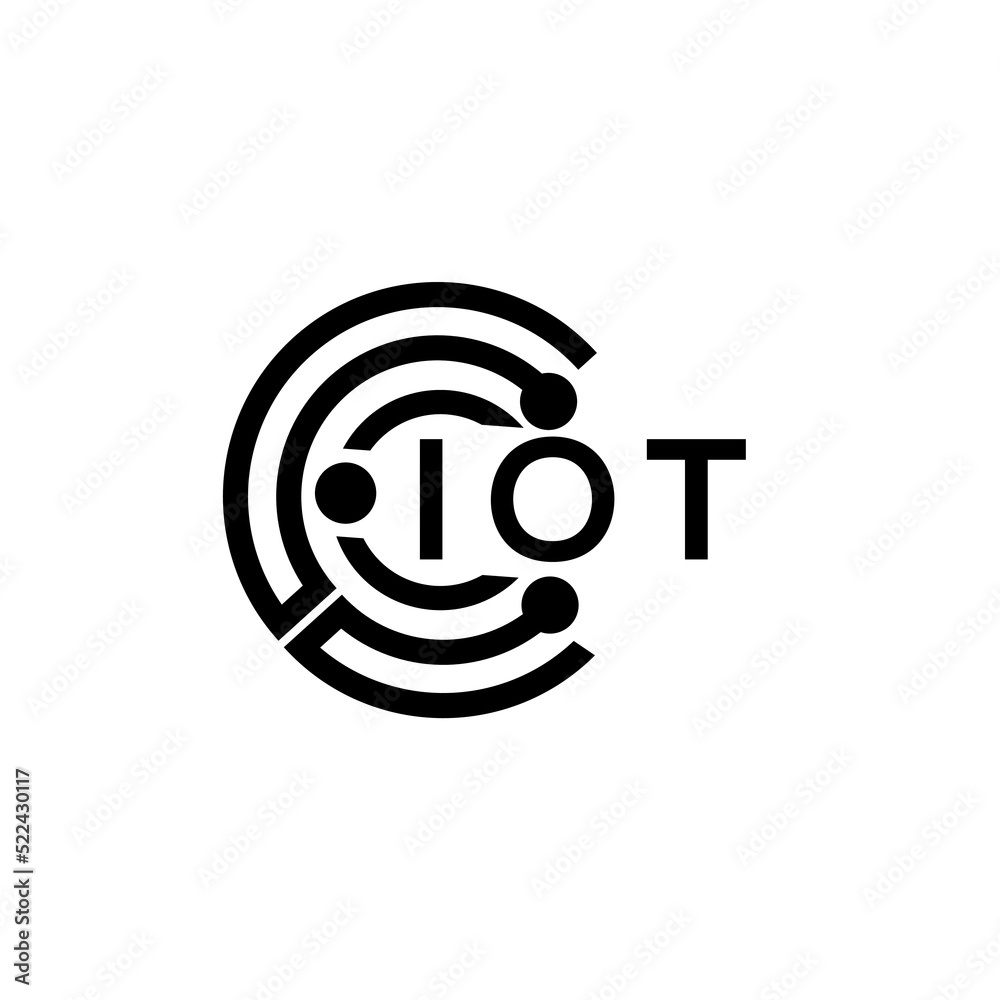 IOT letter technology logo design.IOT creative initials monogram vector ...