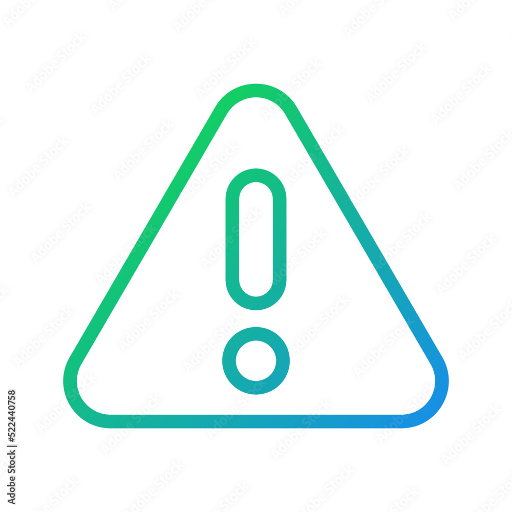 Warning red pixel perfect gradient linear vector icon. Risky and ...