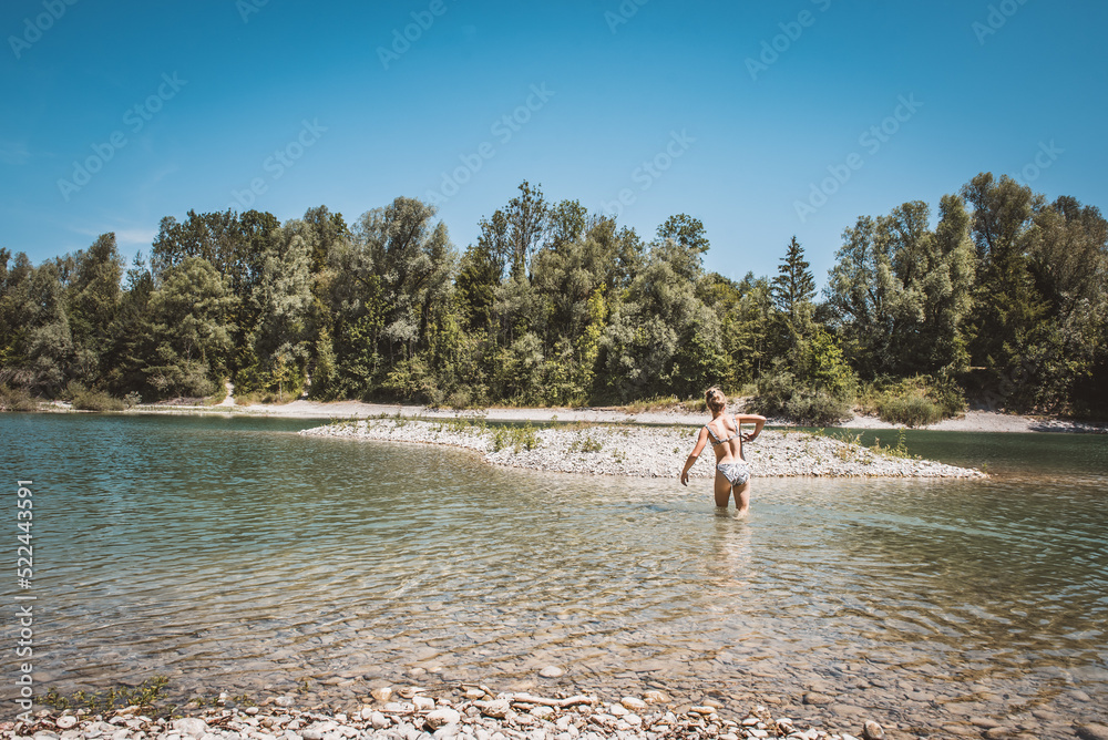 Baden im Naturbadesee / Baggersee Stock Photo | Adobe Stock