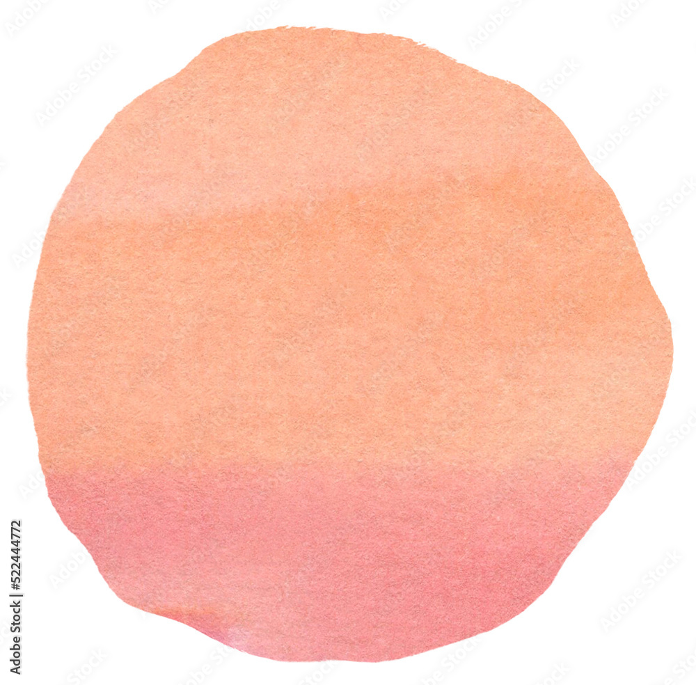 pink and orange watercolor stain brush stroke frame isolated on white ...