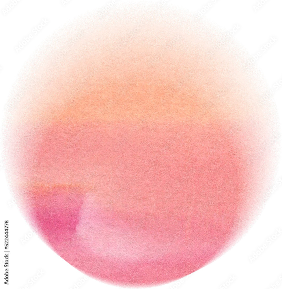 pink and orange watercolor stain brush stroke frame isolated on white ...