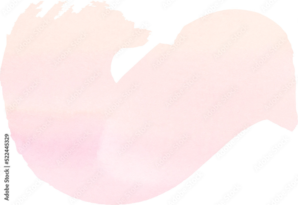 pink and orange watercolor stain brush stroke frame isolated on white ...