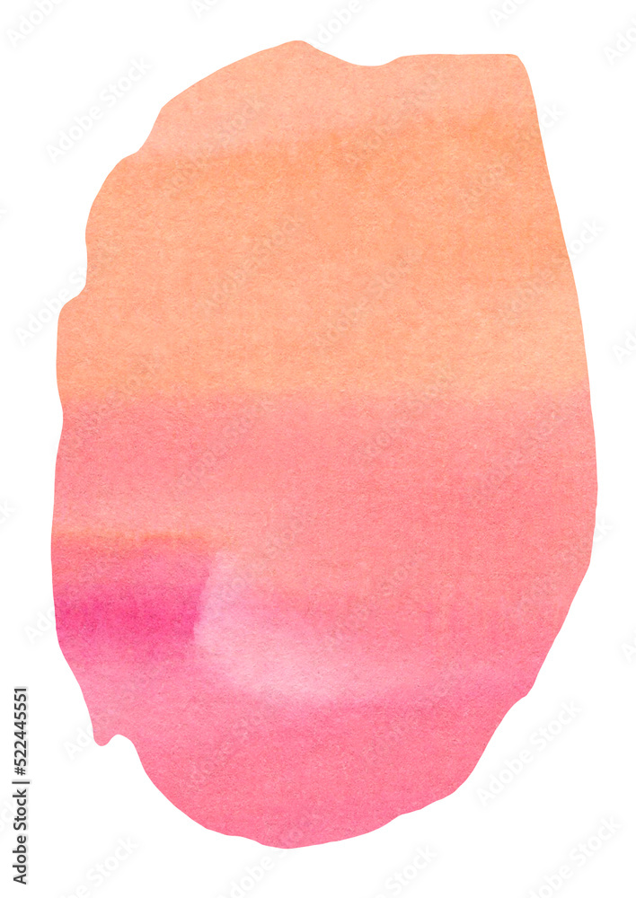 pink and orange watercolor stain brush stroke frame isolated on white ...
