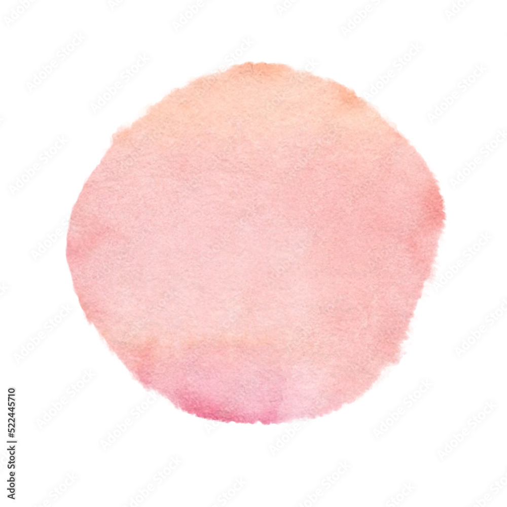 pink and orange watercolor stain brush stroke frame isolated on white ...