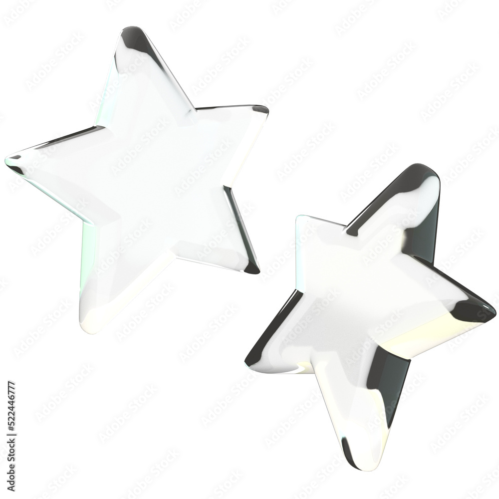 3d glass star icon, for UI, poster, banner, social media post. 3D ...