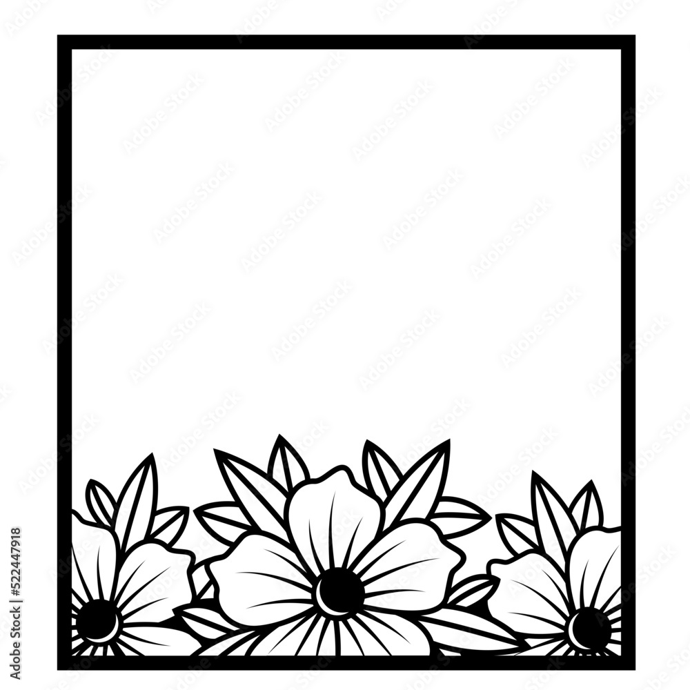 Floral square frame svg, Flower monogram border svg Stock Vector ... Floral square frame svg, Flower monogram border svg Stock Vector ...