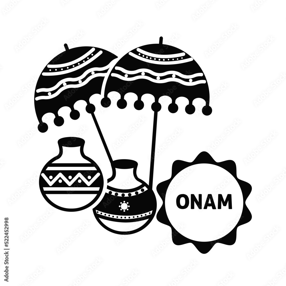 Black solid icon for Happy onam Stock Vector | Adobe Stock