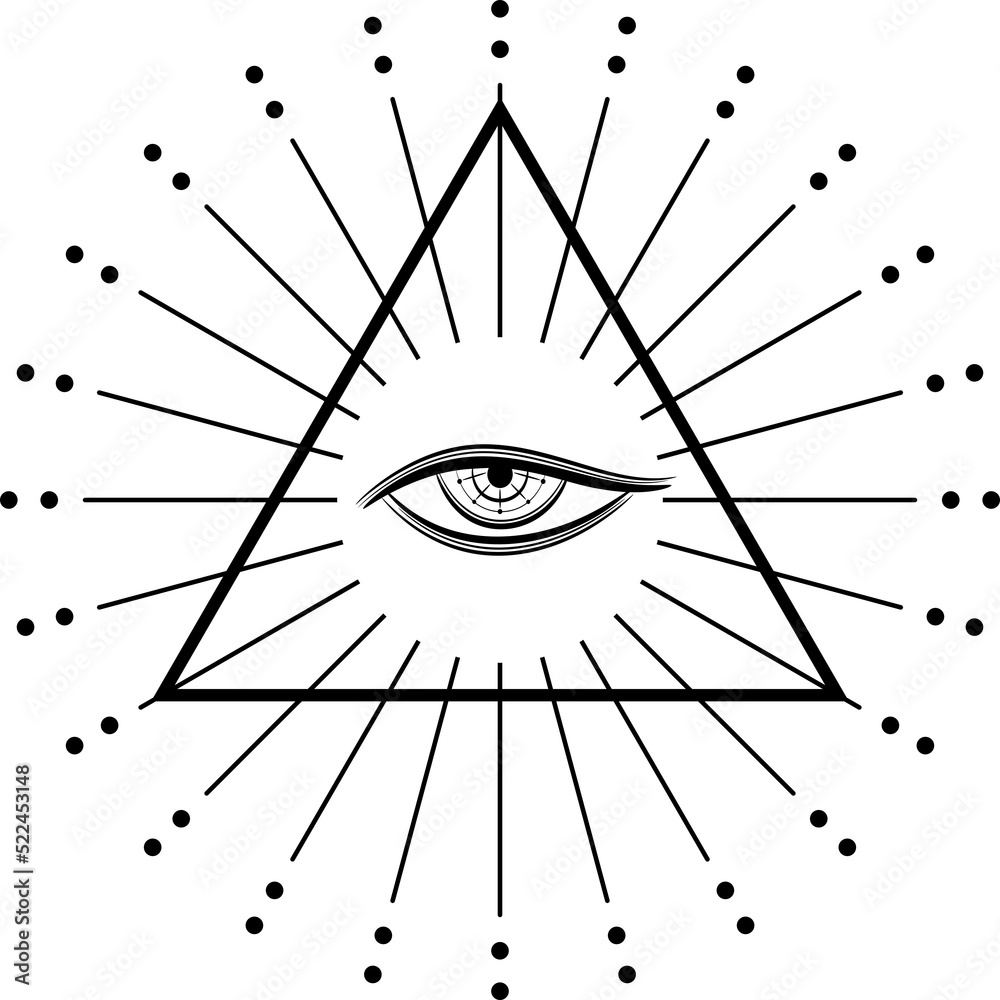 Eye of Providence , All seeing eye of god in triangle with light ray ...