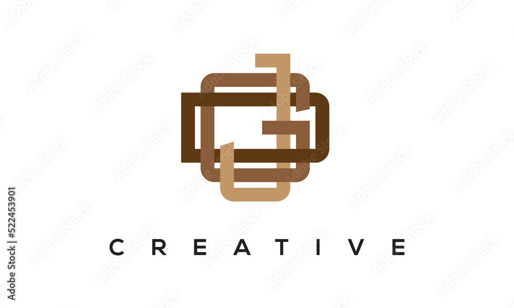 initial JGD, DGJ letters monogram, three letters creative modern ...