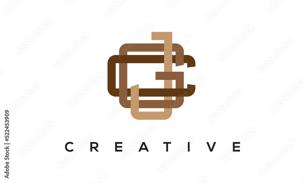 initial JGC, CGJ letters monogram, three letters creative modern ...