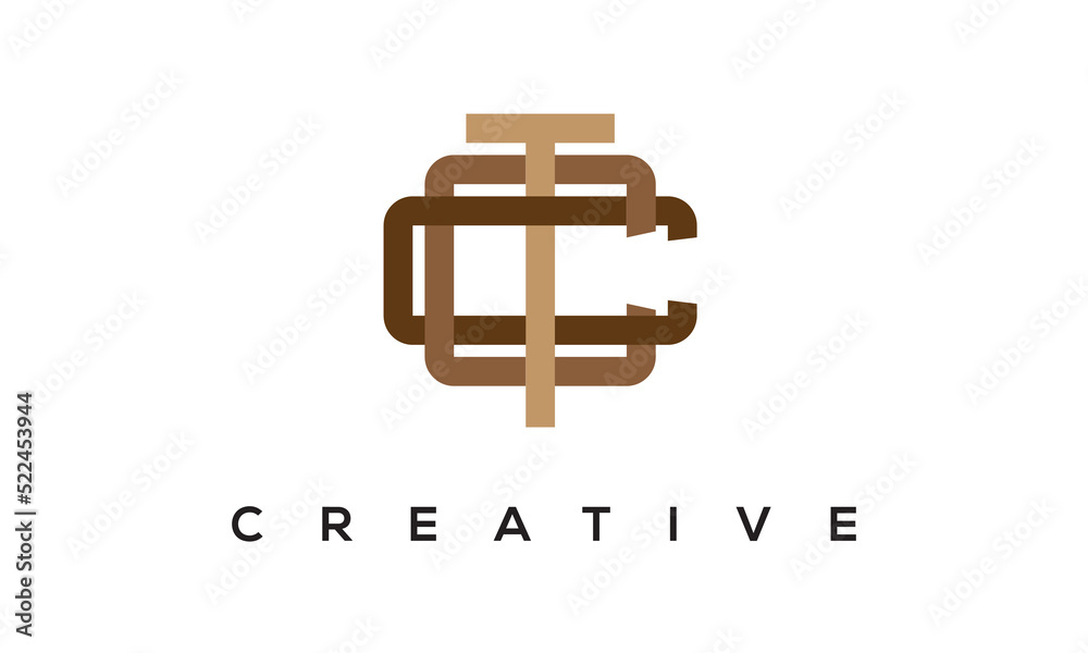 initial TCC, CCT letters monogram, three letters creative modern ...