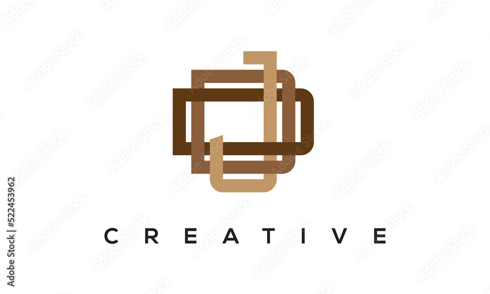 initial JDD, DDJ letters monogram, three letters creative modern ...