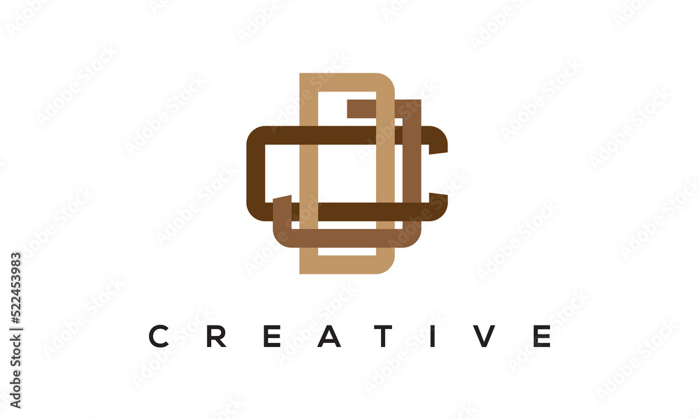 initial DJC, CJD letters monogram, three letters creative modern ...