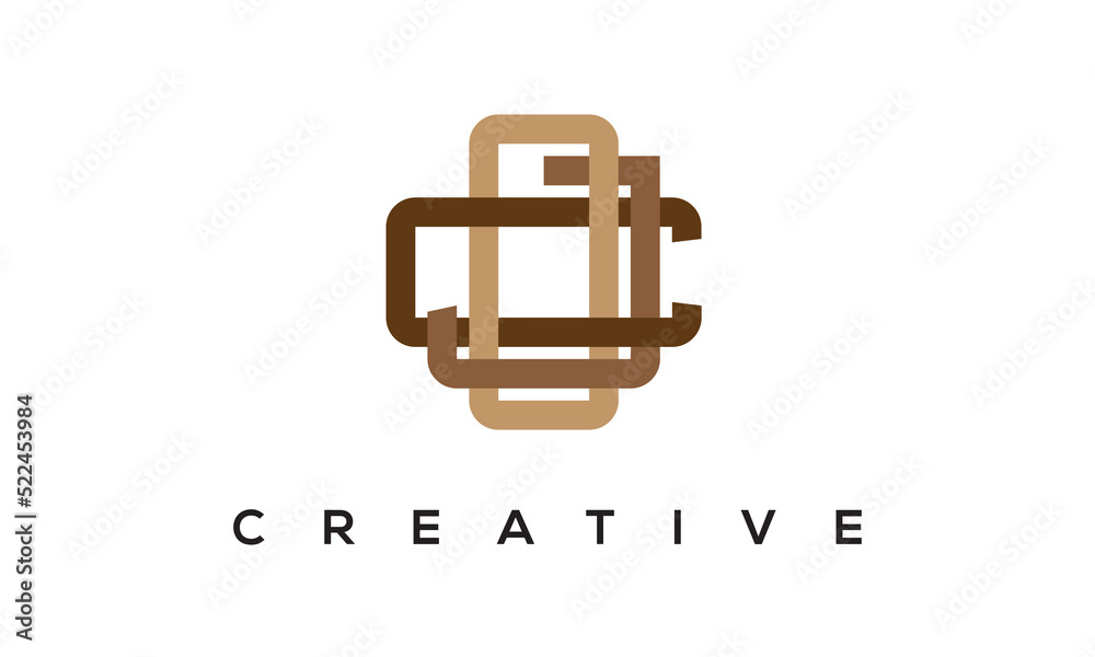 initial OJC, CJO letters monogram, three letters creative modern ...