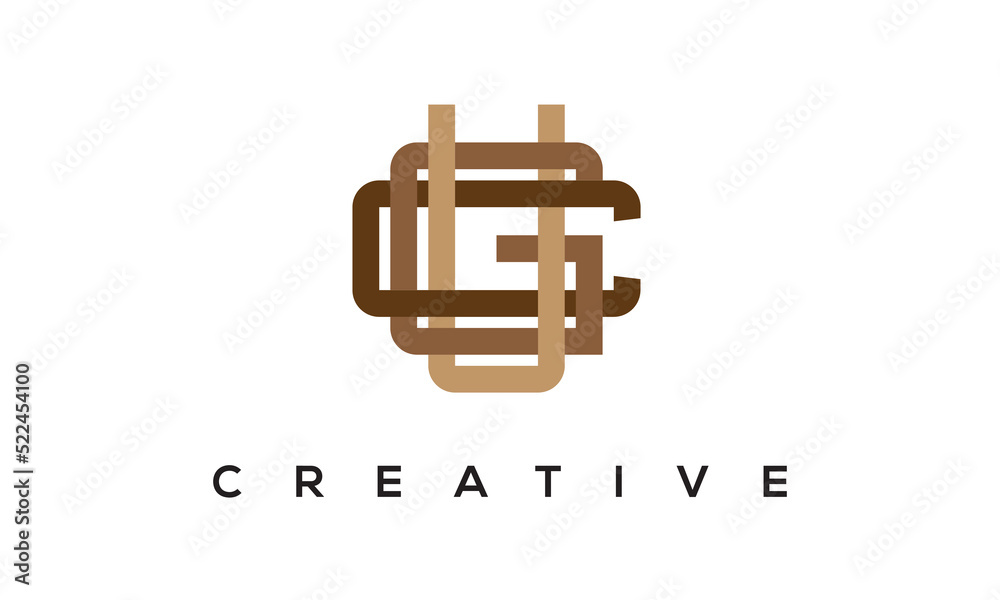 initial UGC, CGU letters monogram, three letters creative modern ...